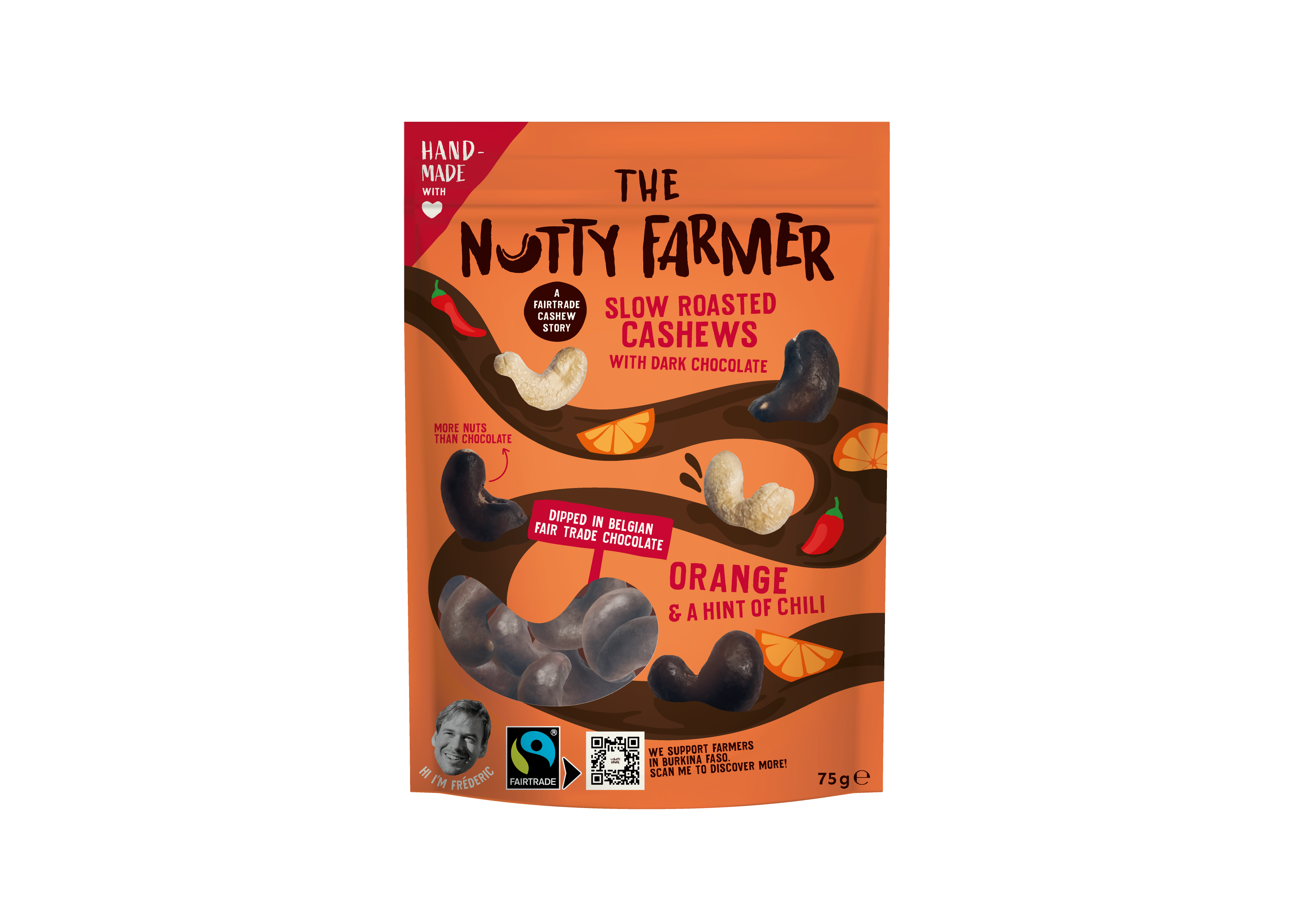 Slow roasted cashews with dark chocolate, orange & a hint of chili – The Nutty Farmer